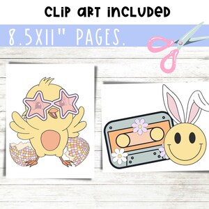 Groovy Easter Bunny Spring Bulletin Kit. Retro Easter Bulletin Kit ...