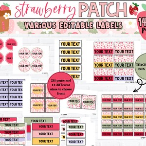 Strawberry Theme Editable CLASSROOM DECOR Bundle | Elementary Classroom ...