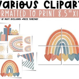 Boho Rainbow Classroom Birthday Display | Rustic Boho Classroom Decor ...