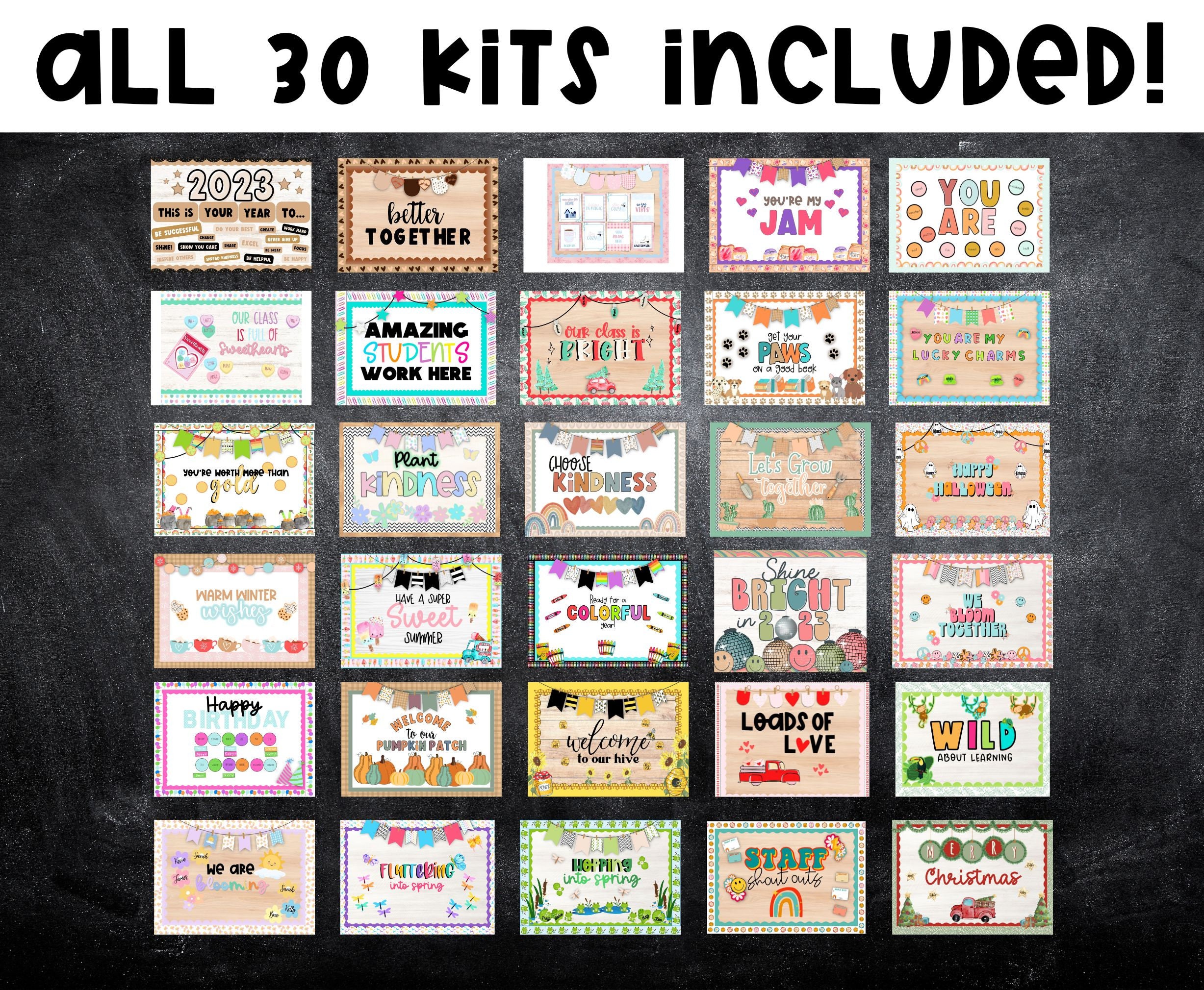 Printable Bulletin Board Bundle of 30 Kits. Holiday Bulletin - Etsy