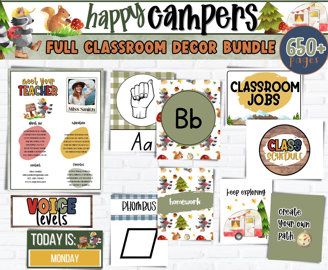 Summer Camp Theme CLASSROOM DECOR Bundle | Elementary Classroom Decor ...