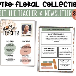 Retro Flower CLASSROOM DECOR Full Bundle Meet the Teacher | Shapes ...