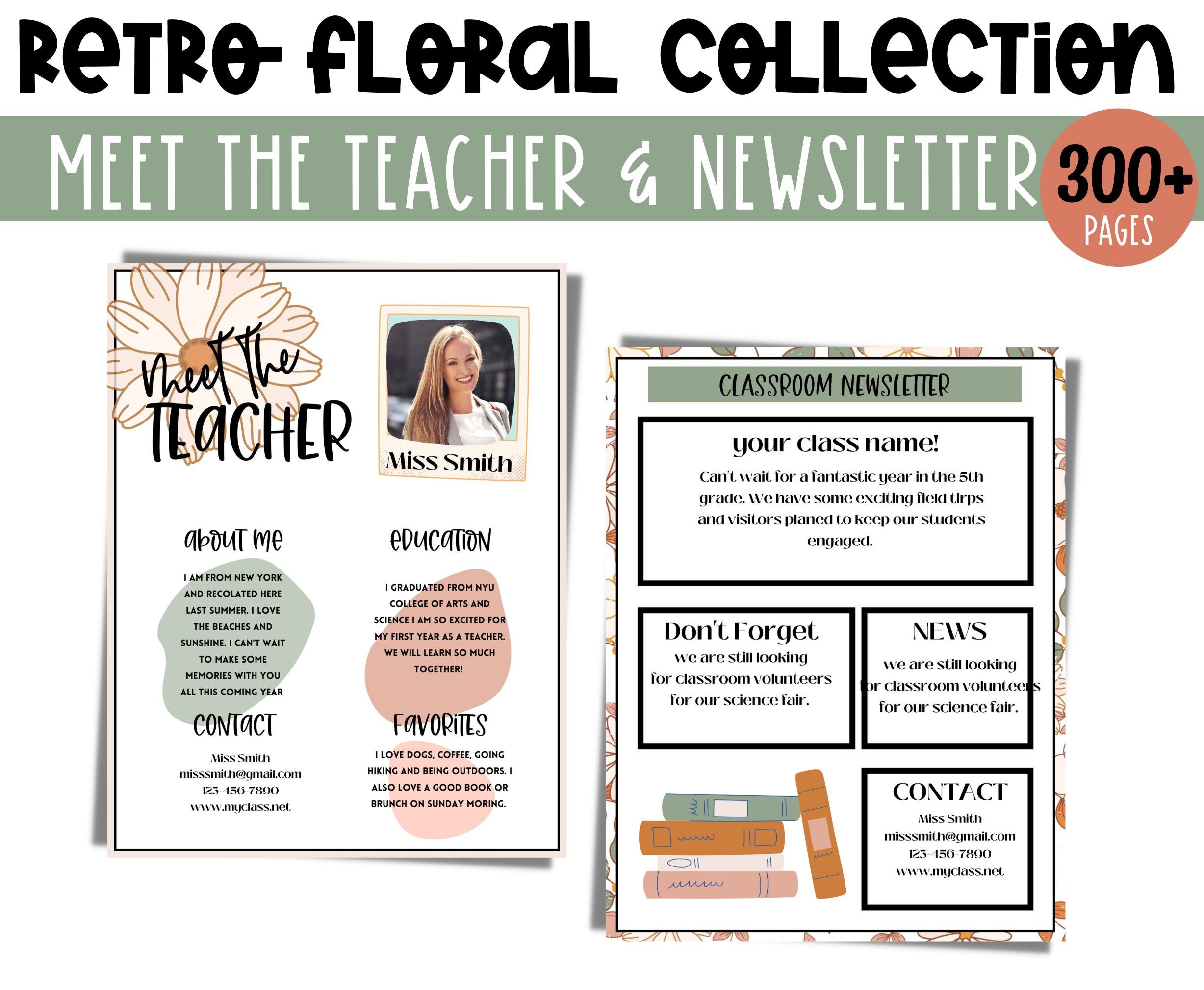 Retro Flower CLASSROOM DECOR Full Bundle Meet the Teacher - Etsy