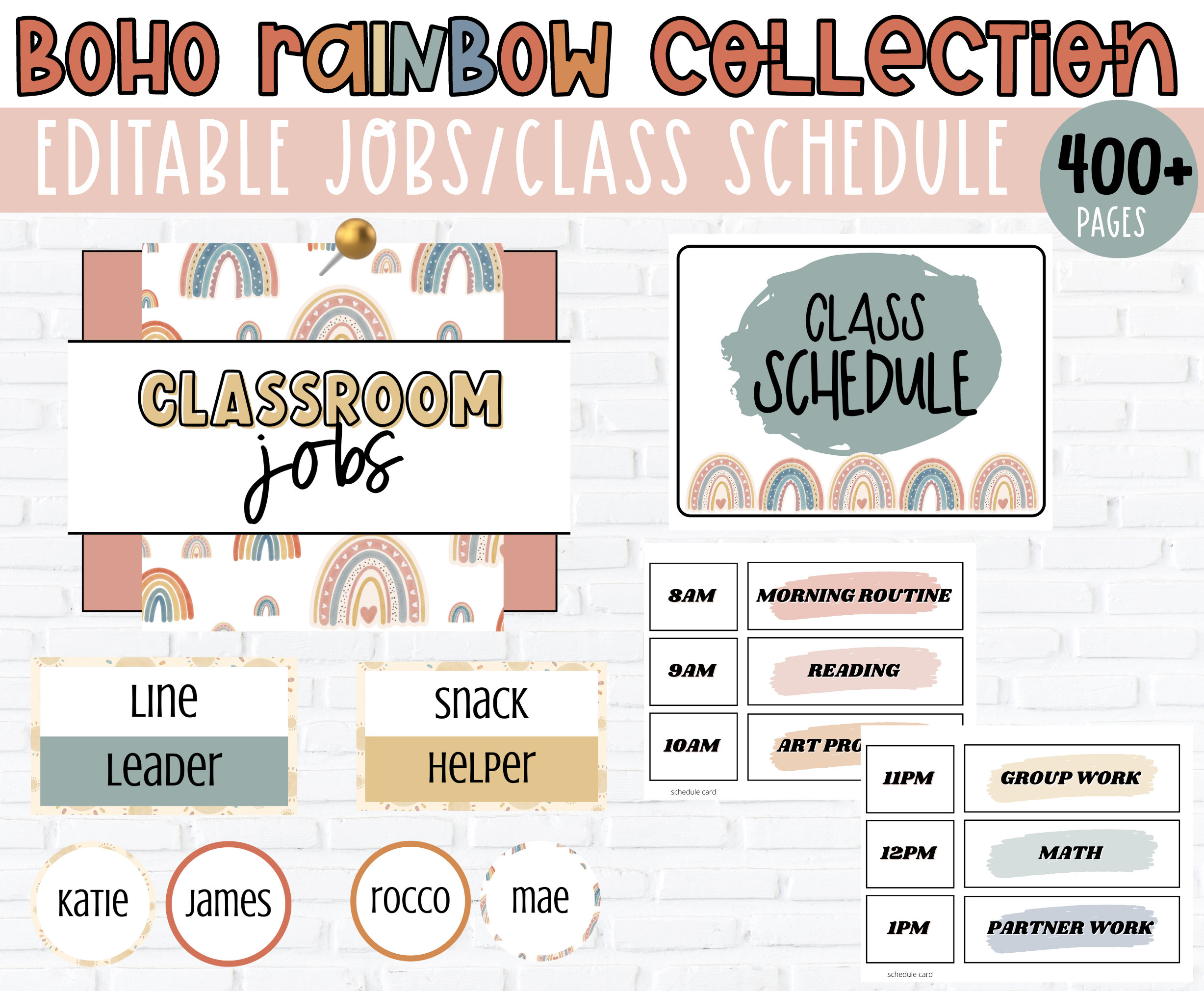 Boho Rainbow CLASSROOM DECOR Full Bundle Meet the Teacher - Etsy