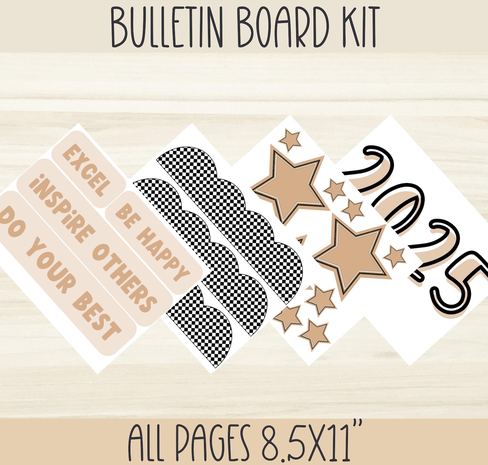 Daily Affirmation Bulletin Board Kit | Printable Boho Bulletin Borders ...
