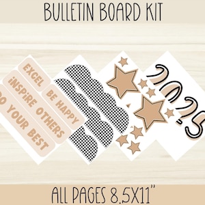 Daily Affirmation Bulletin Board Kit | Printable Boho Bulletin Borders ...