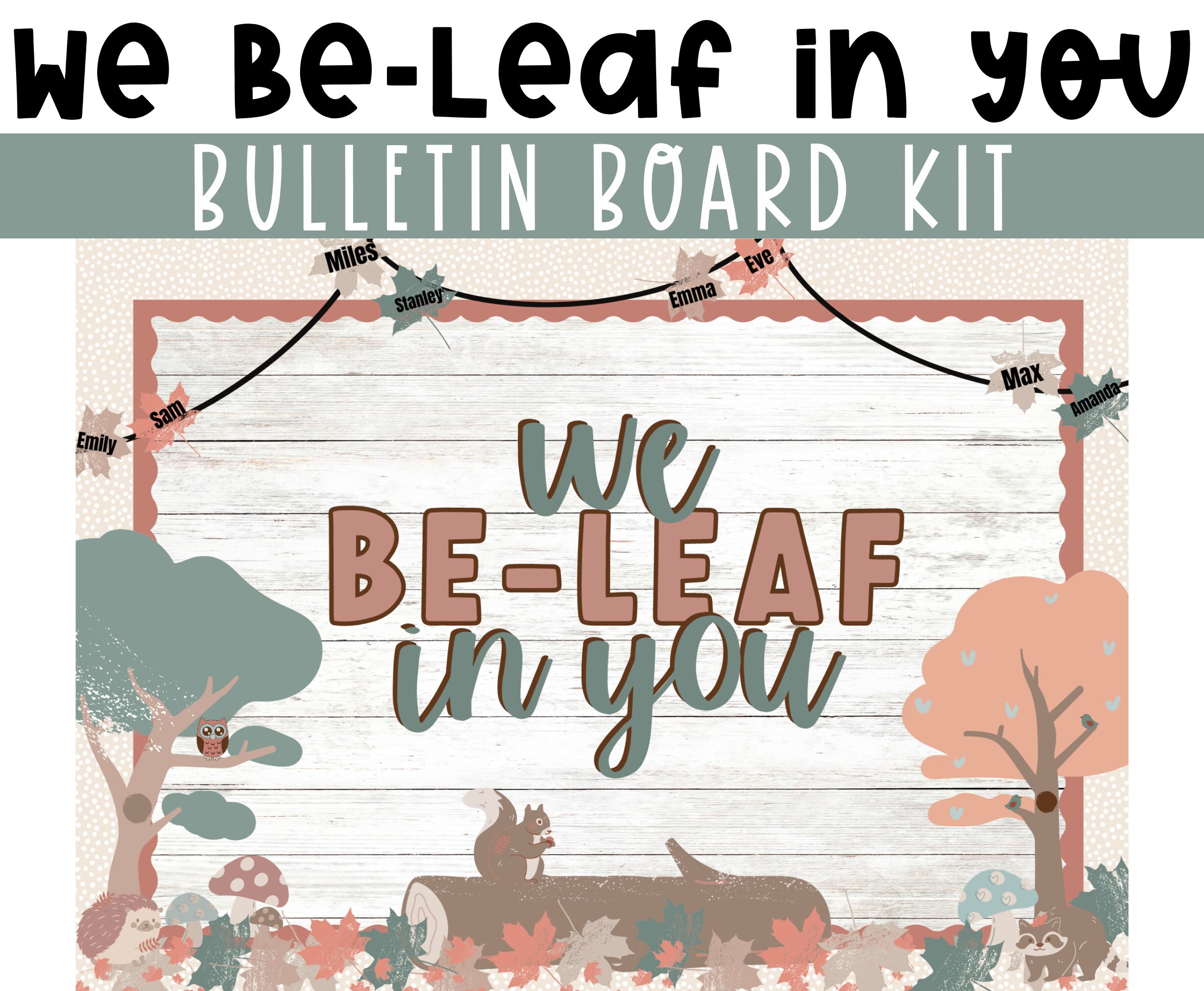 Be Leaf in Yourself Boho Fall Bulletin Board Kit DIY Fall - Etsy
