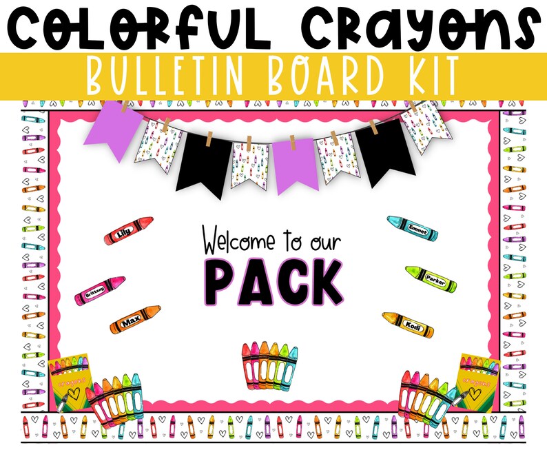 DIVERSITY Crayon Colorful Bulletin Board Kit Colorful Classroom ...