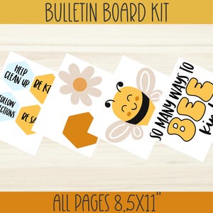 Cute Bee Bulletin Board Kit | Printable Honey Bee Bulletin Board Kit ...