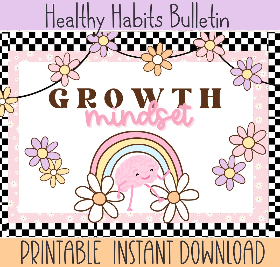 Growth Mindset Bulletin Board Kit. Printable Good Habits Bulletin Board ...