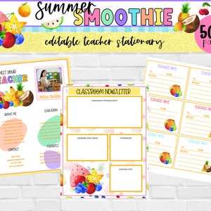 Bright Summer Fruit Editable CLASSROOM DECOR Bundle | Elementary Class ...