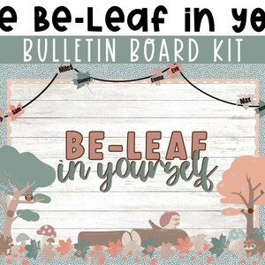 Be Leaf in Yourself Boho Fall Bulletin Board Kit | DIY Fall Bulletin ...