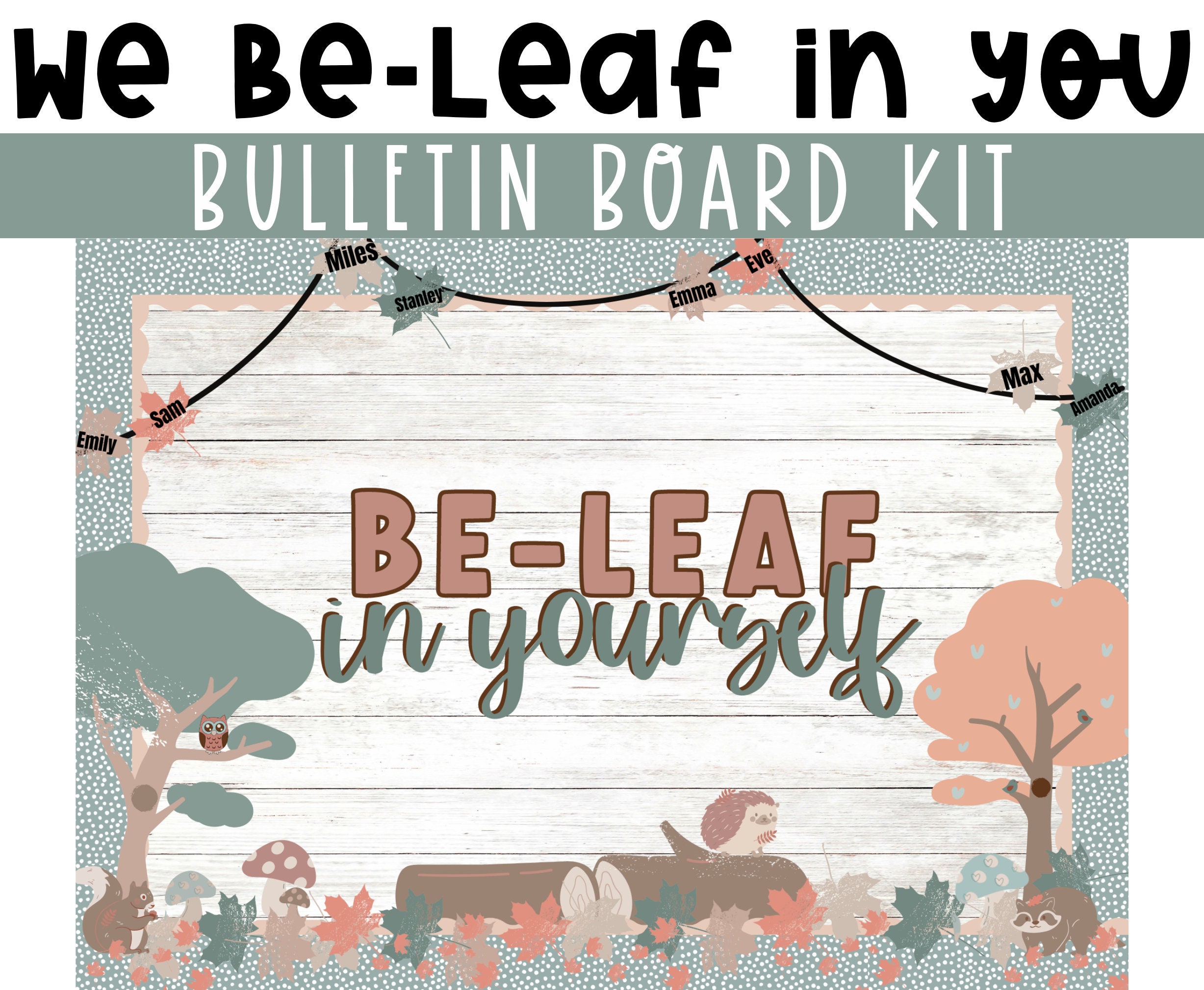 Be Leaf in Yourself Boho Fall Bulletin Board Kit DIY Fall - Etsy