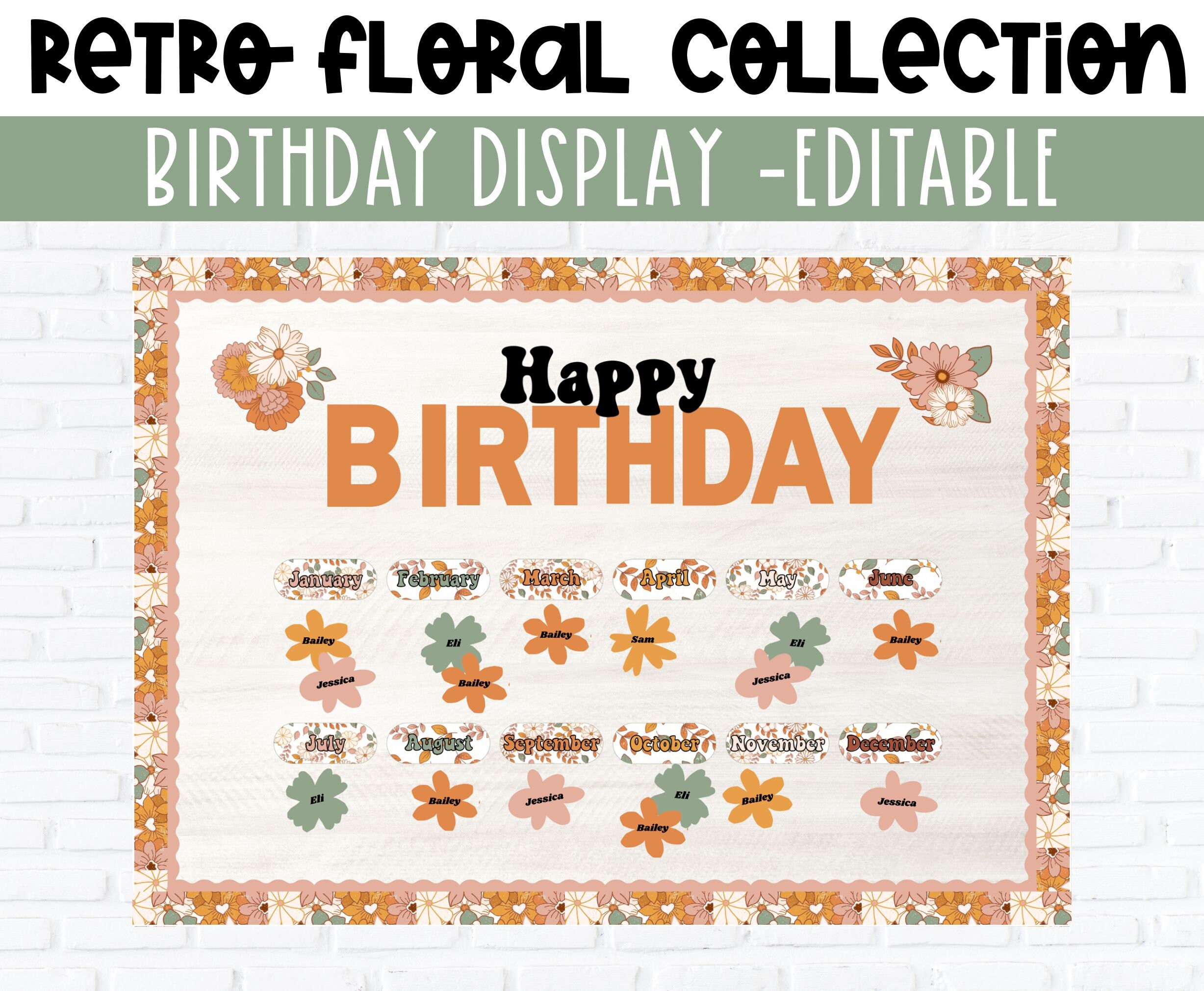 Retro Flower CLASSROOM DECOR Full Bundle Meet the Teacher - Etsy