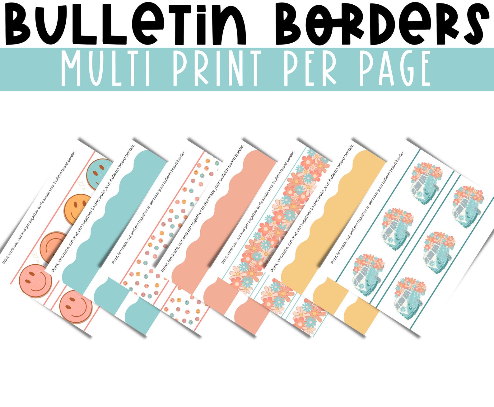 Boho Flower Bus Theme Editable Bulletin Board Kit Modern - Etsy