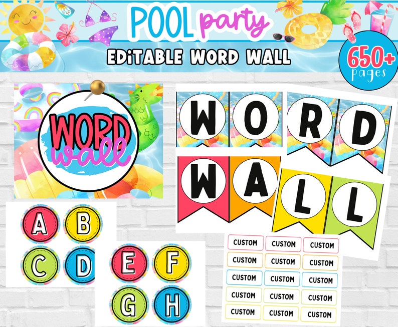 Bright Pool Party Summer CLASSROOM DECOR Bundle Elementary - Etsy