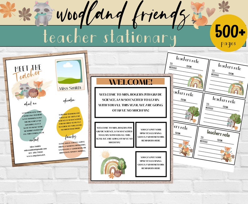 Woodland Animals Editable CLASSROOM DECOR Bundle Elementary - Etsy