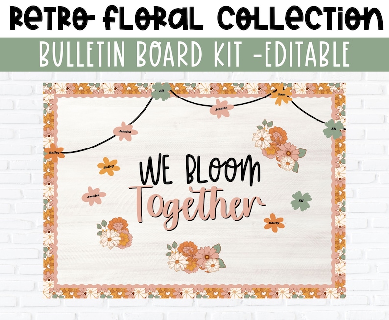 Retro Flower CLASSROOM DECOR Full Bundle Meet the Teacher | Shapes ...