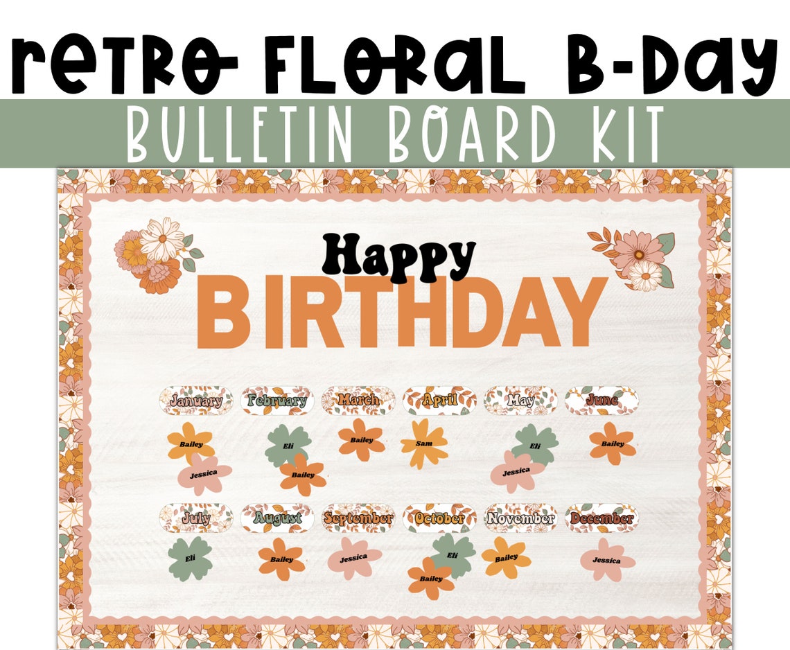Retro Classroom Birthday Display Rustic Boho Classroom Decor - Etsy