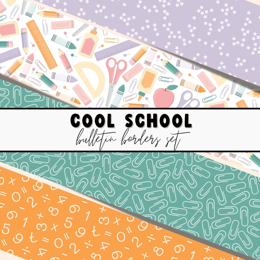 Back to School Bulletin Board Borders. Colorful Printable Classroom ...