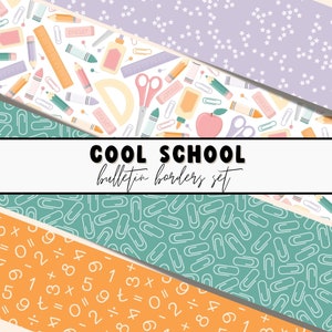 Back to School Bulletin Board Borders. Colorful Printable Classroom ...