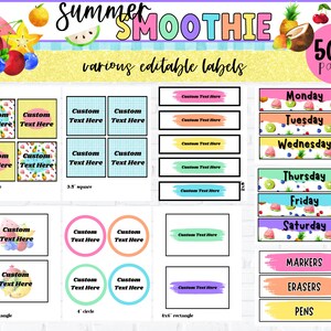 Bright Summer Fruit Editable CLASSROOM DECOR Bundle | Elementary Class ...