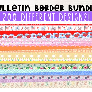 Solid and Pattern Bulletin Board Borders Bundle. 200 Designs! Modern ...