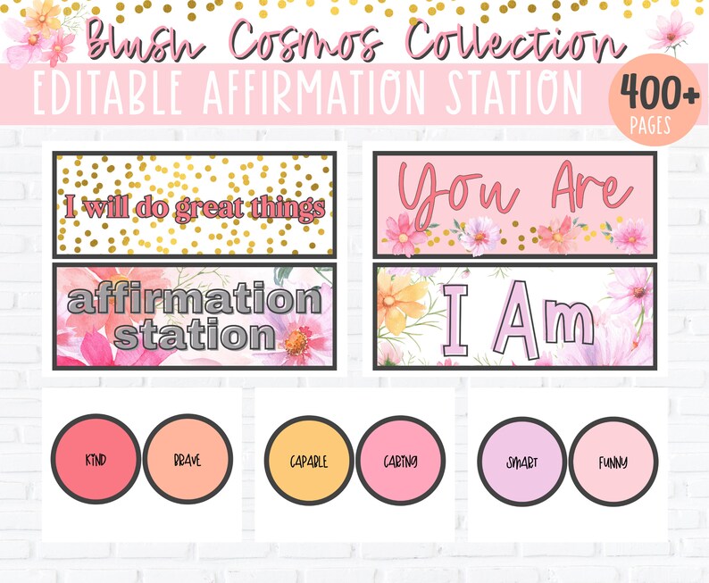 Pink & Floral Editable CLASSROOM DECOR Bundle Elementary - Etsy