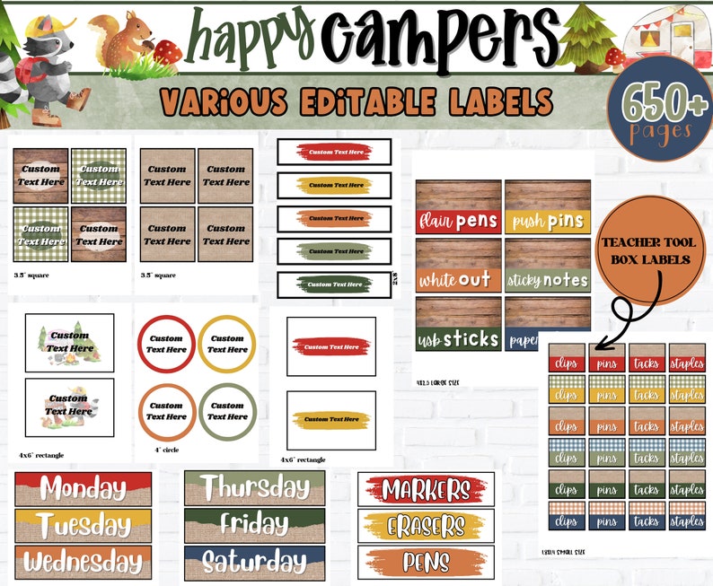 Summer Camp Theme CLASSROOM DECOR Bundle Elementary Classroom Decor ...