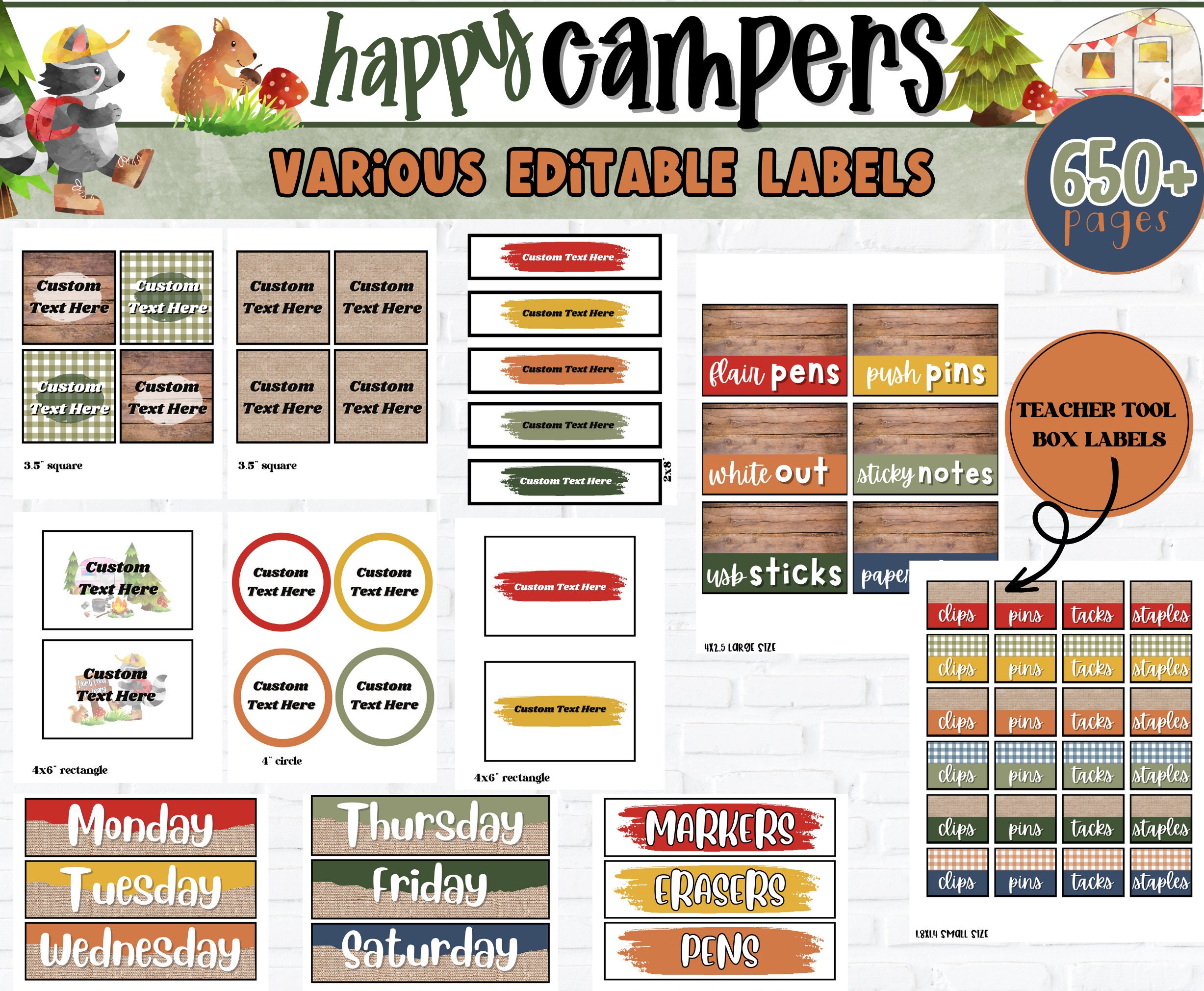 Summer Camp Theme CLASSROOM DECOR Bundle Elementary - Etsy