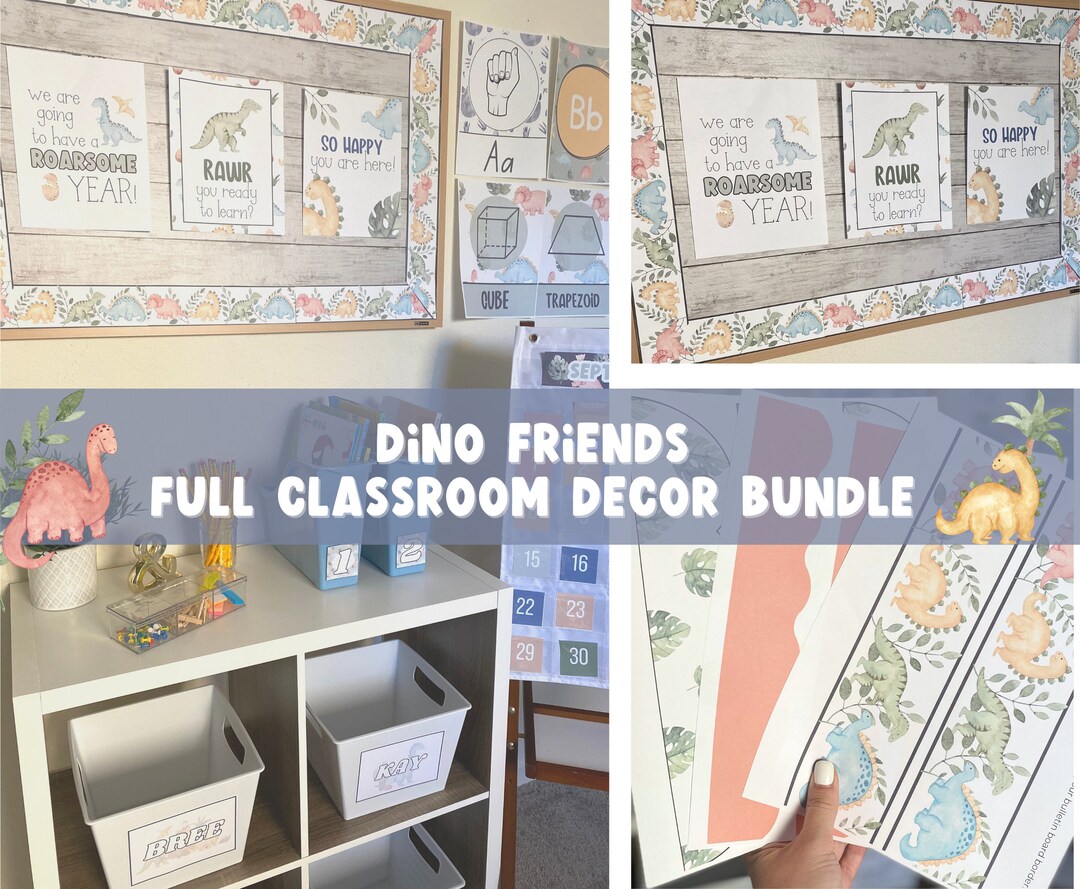 Dinosaur Editable CLASSROOM DECOR Bundle | Elementary Classroom Decor ...
