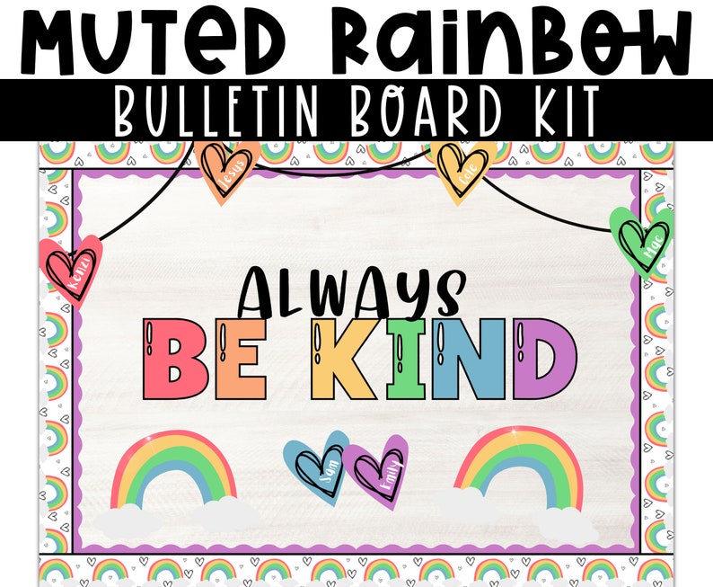 Rainbow Bulletin Board Kit Back to School Editable Bulletin - Etsy