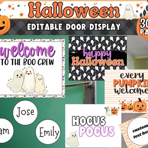 Halloween Theme Editable Holiday Classroom Decor Bundle | Modern ...