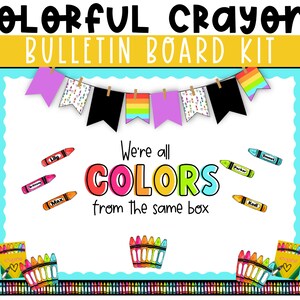 DIVERSITY Crayon Colorful Bulletin Board Kit | Colorful Classroom ...