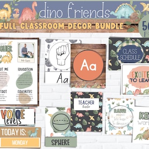 Dinosaur Editable CLASSROOM DECOR Bundle | Elementary Classroom Decor ...