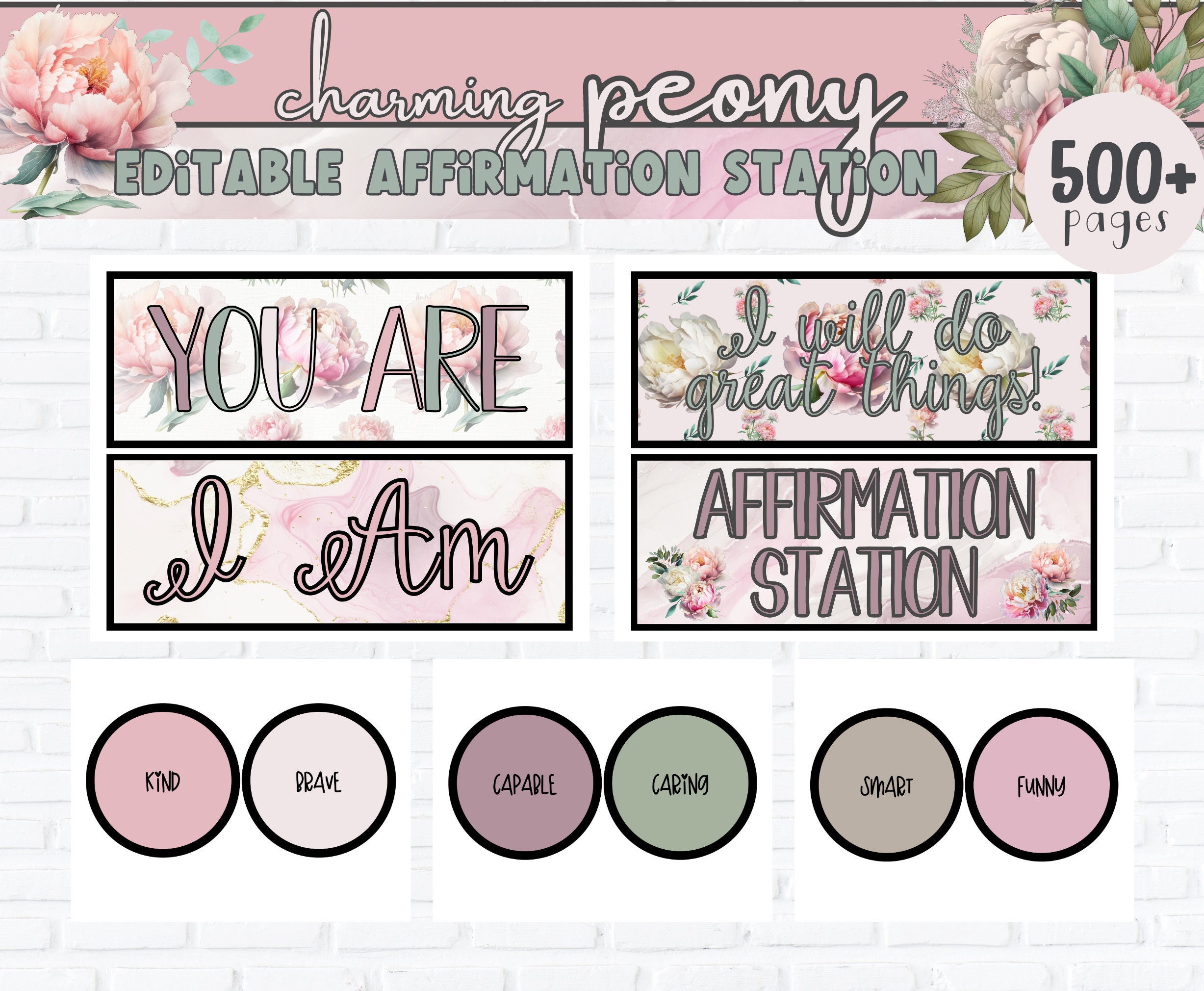 Pink Floral Editable CLASSROOM DECOR Bundle | Elementary Classroom ...
