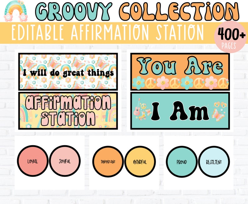 Groovy CLASSROOM DECOR Full Bundle Meet the Teacher Shapes - Etsy