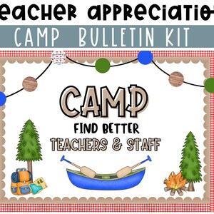 Camp Theme Bulletin Board Kit | Happy Campers | Teacher Appreciation ...