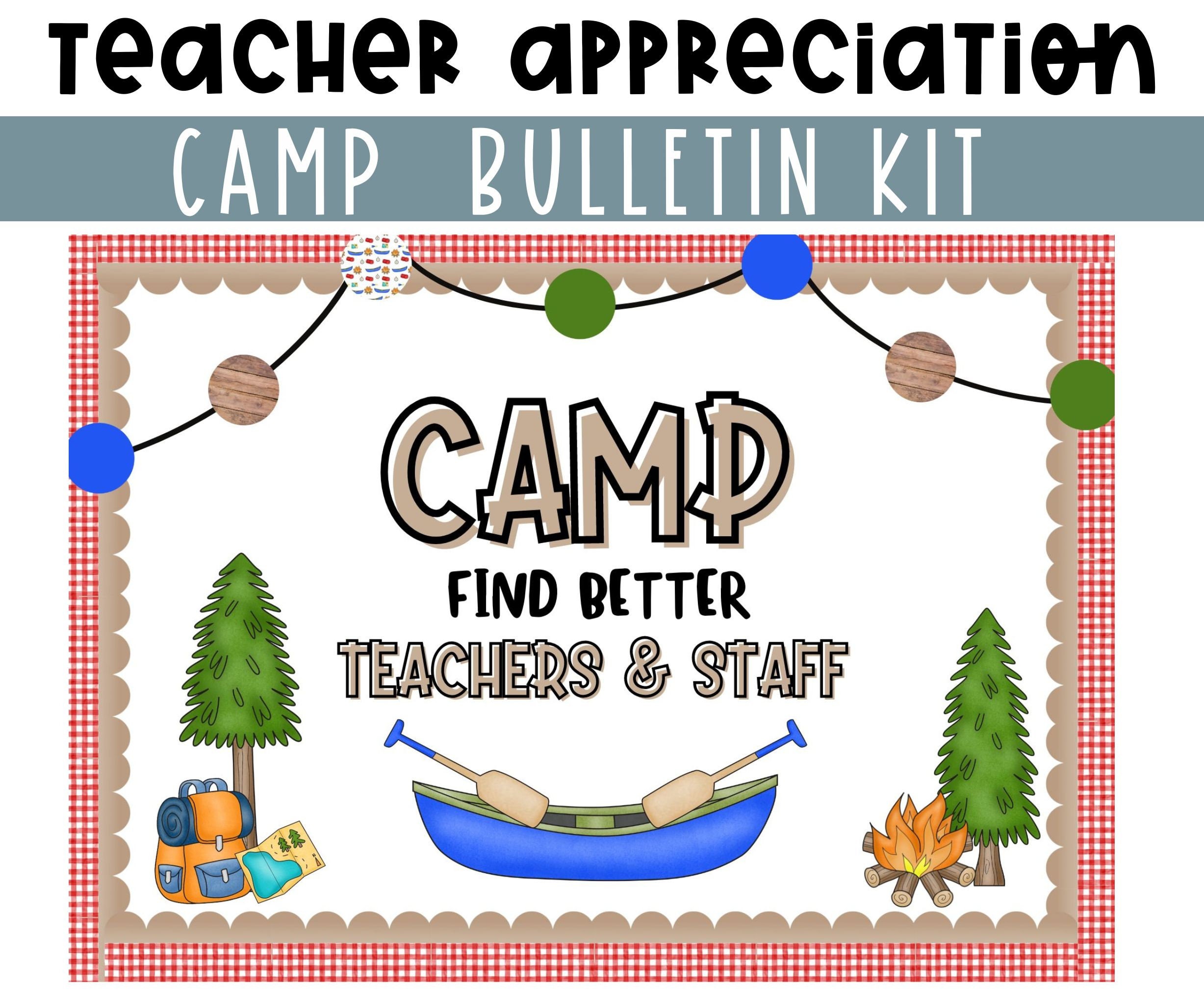 Camp Theme Bulletin Board Kit Happy Campers Teacher - Etsy