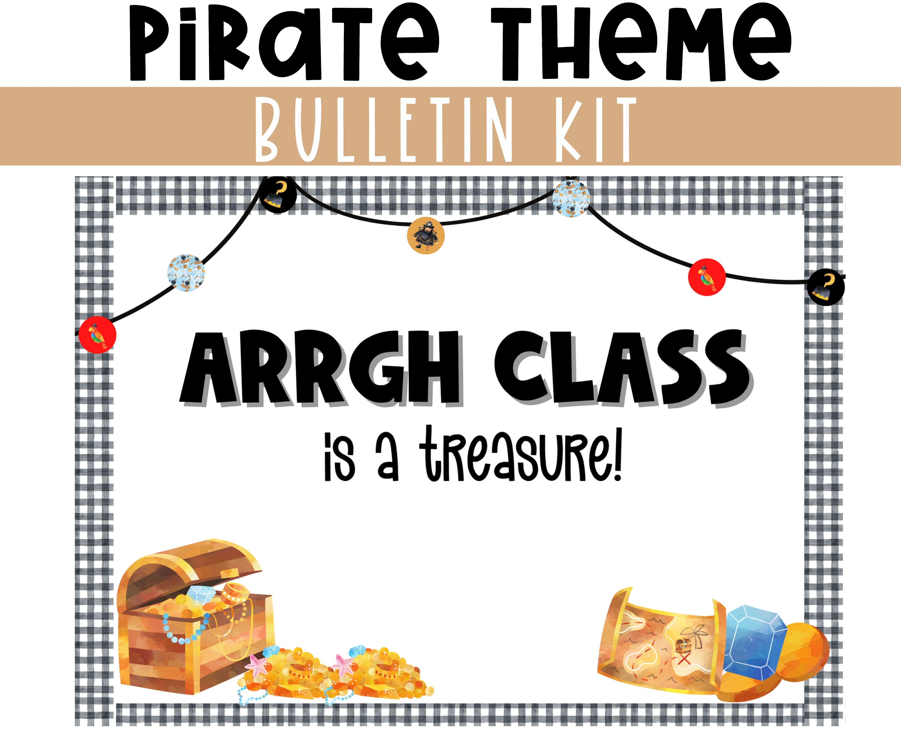 Pirate Theme Teacher Appreciation Bulltin Kit Summer Bulletin Board Kit ...