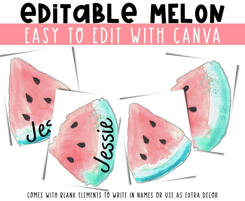 One in a Melon Watermelon Summer Bulletin Board Kit. Editable End of ...