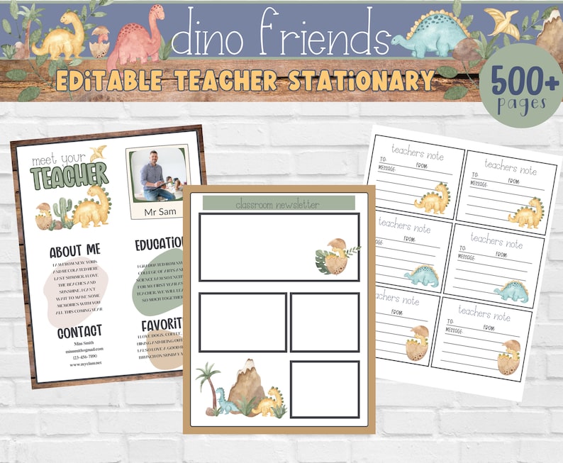 Dinosaur Editable CLASSROOM DECOR Bundle Elementary - Etsy