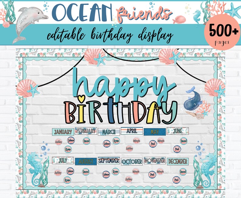 Ocean Sea Life Editable CLASSROOM DECOR Bundle | Elementary Classroom ...