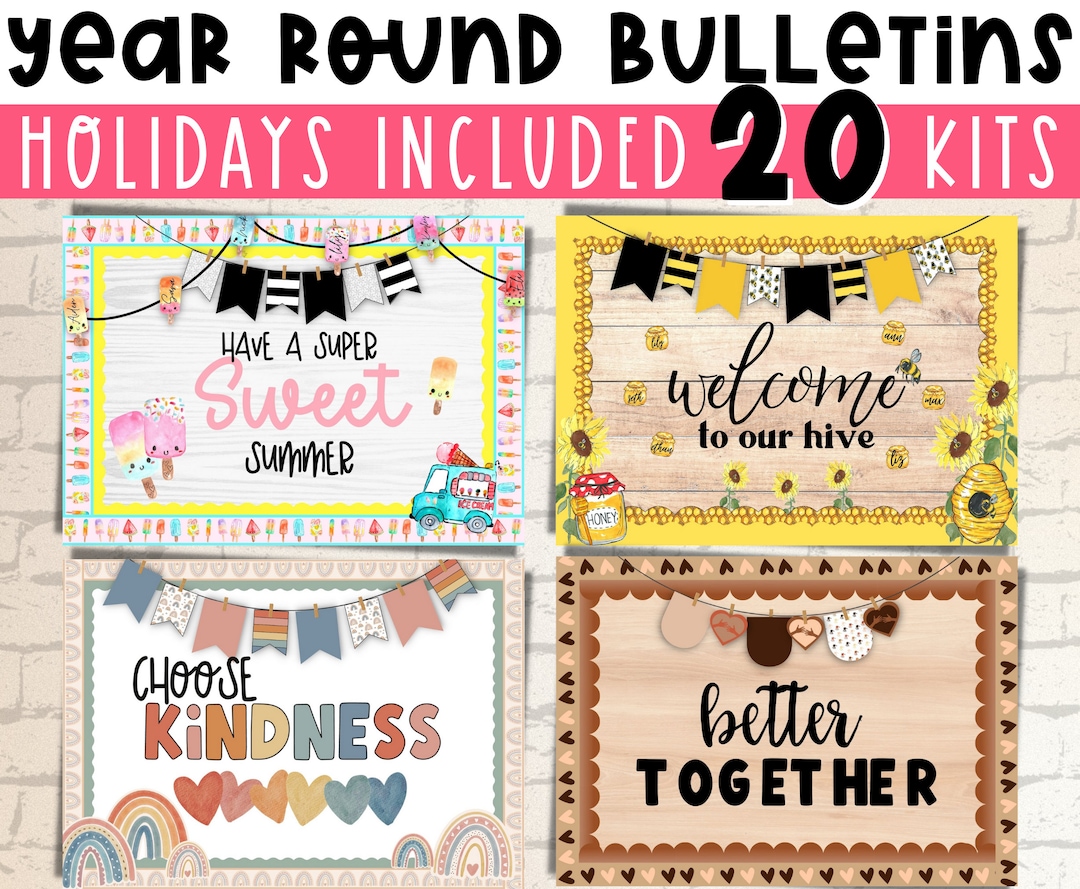 Printable Bulletin Board Bundle of 20 Kits. Holiday Bulletin Board Kit ...
