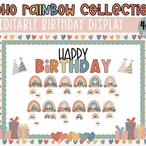 Boho Rainbow CLASSROOM DECOR Full Bundle Meet the Teacher | Shapes ...