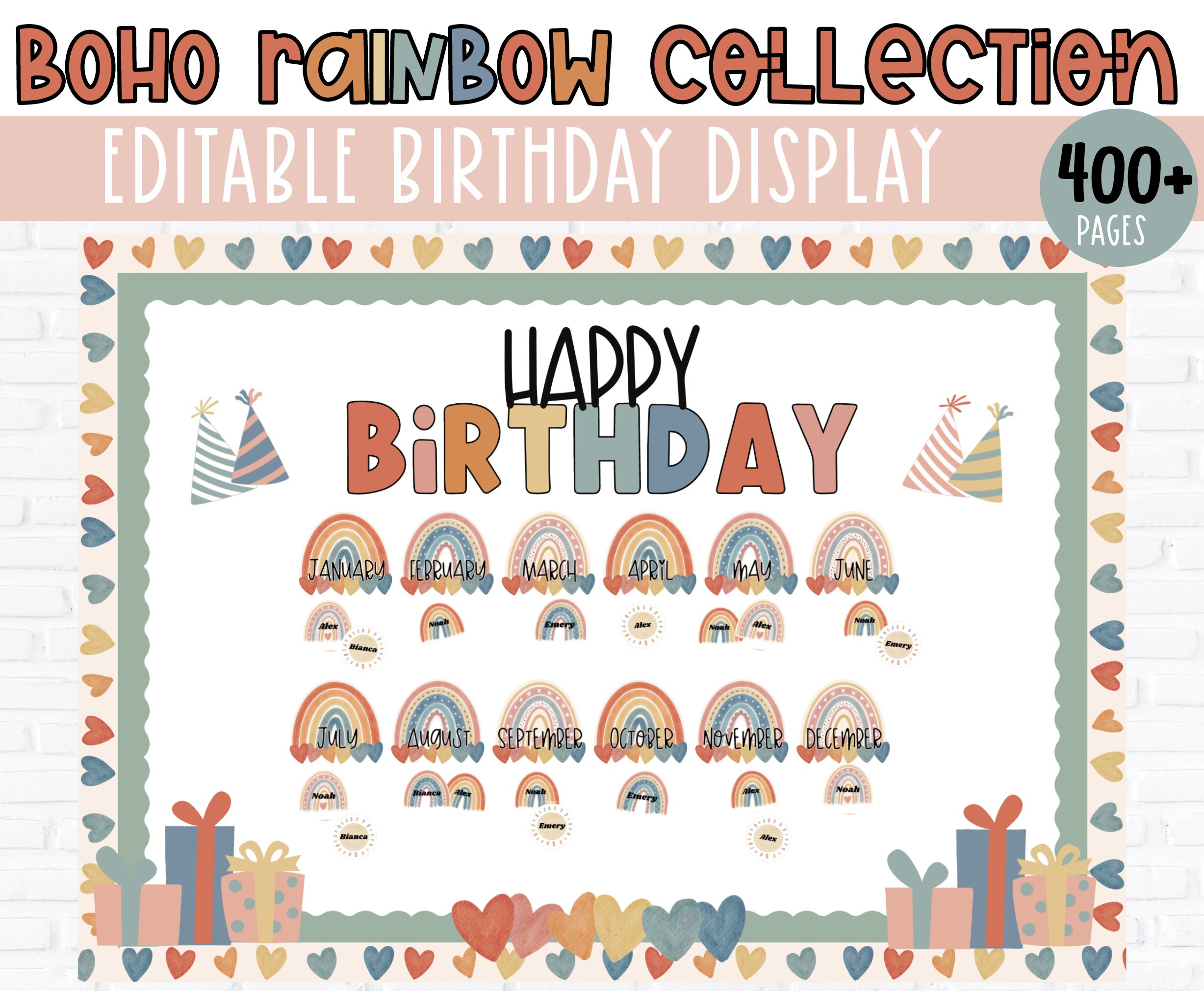 Boho Rainbow CLASSROOM DECOR Full Bundle Meet the Teacher - Etsy