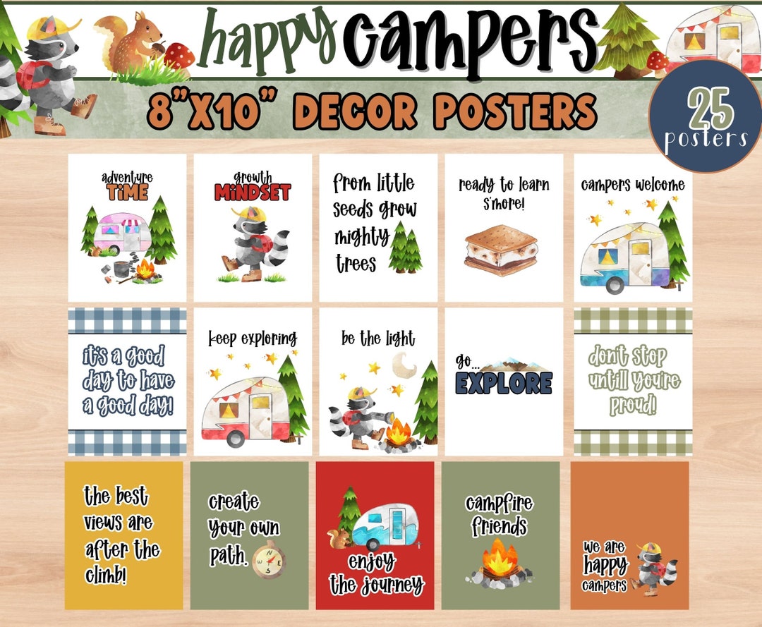 Summer Camp Theme CLASSROOM Posters | Learning Posters| Nature ...