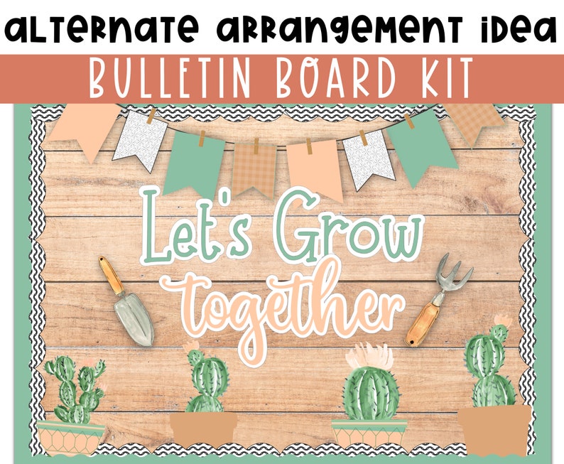 Boho Cacti Back to School Bulletin Board Kit Easy and Modern - Etsy