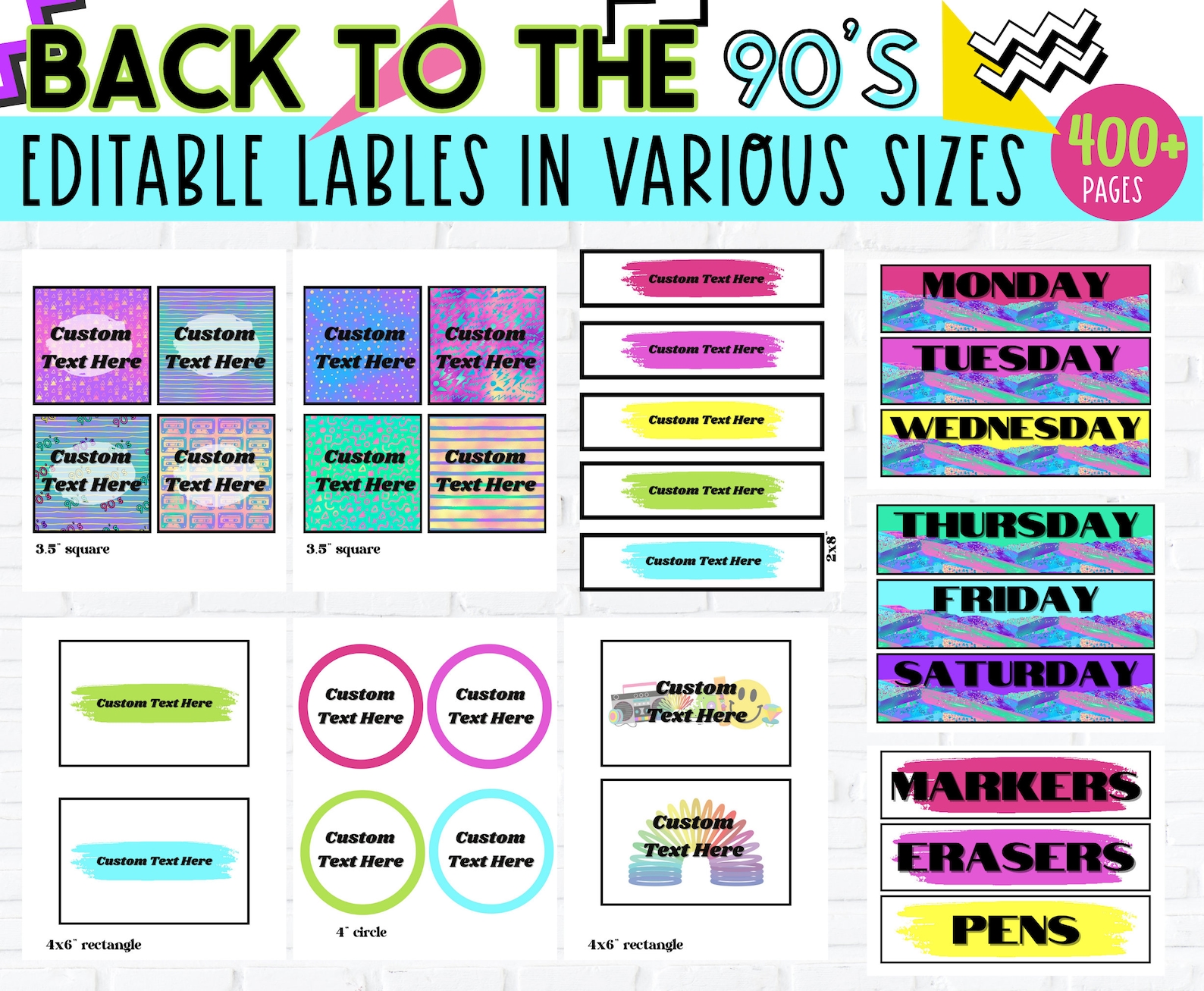 90's Theme Editable CLASSROOM DECOR Bundle Elementary - Etsy