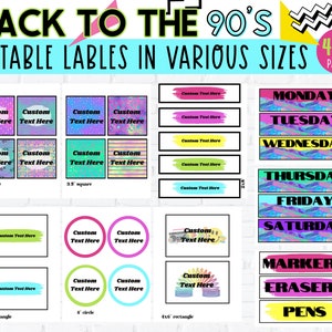 90's Theme Editable CLASSROOM DECOR Bundle | Elementary Classroom Decor ...